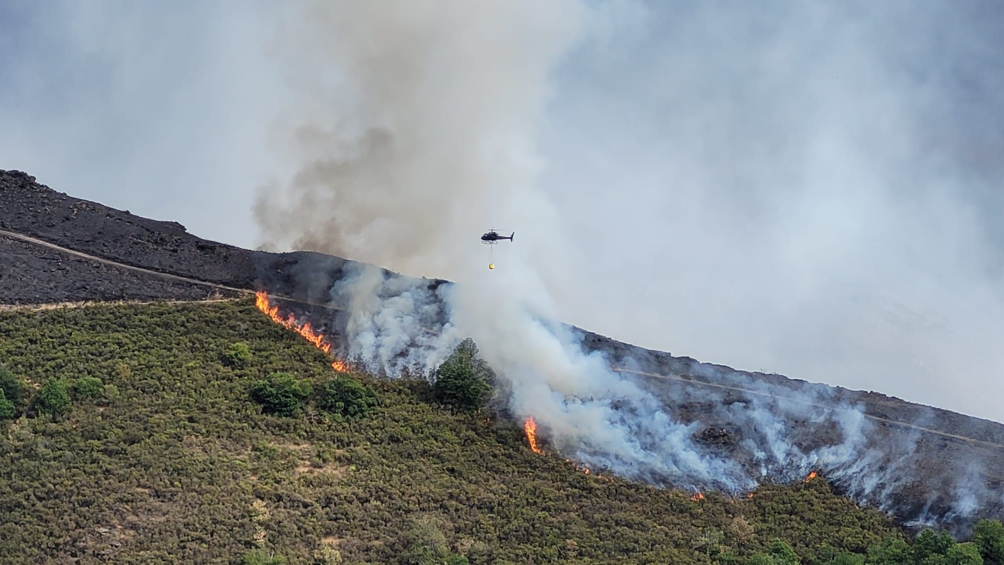 Rubén, un ertzaina voluntario en el incendio de Larouco