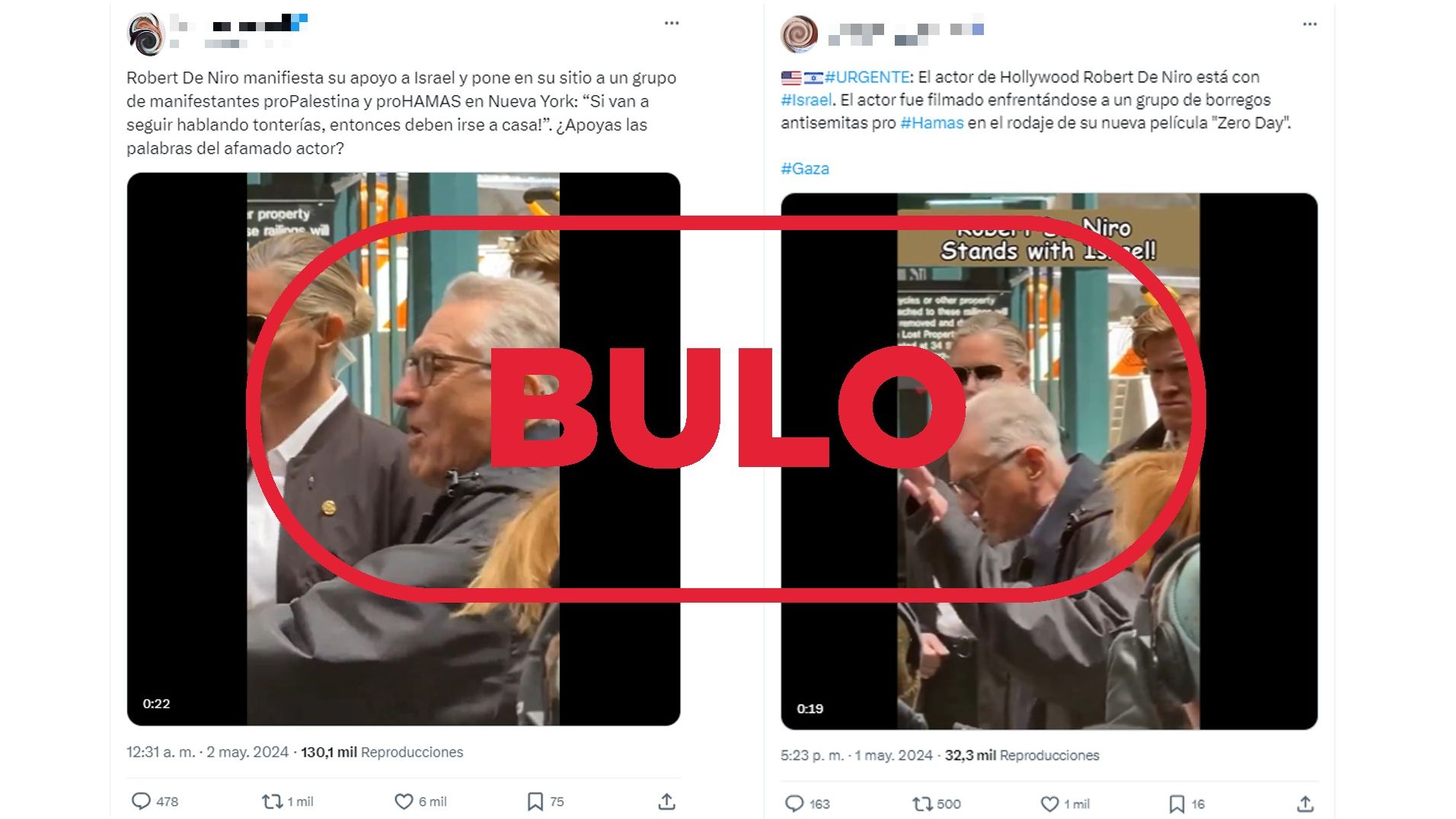 No es Robert De Niro enfrentándose a propalestinos, es un bulo