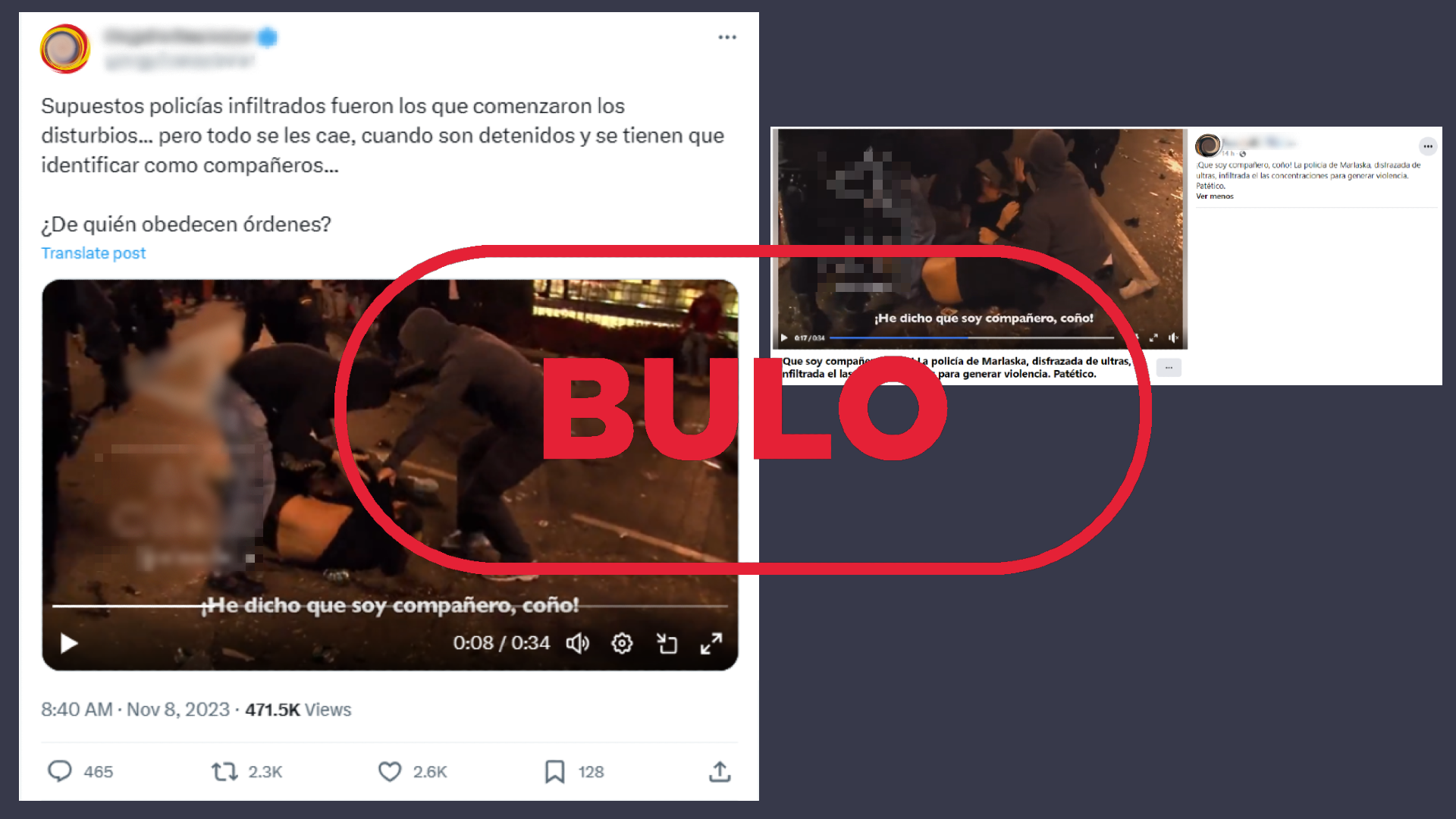 Este vídeo no muestra un 'infiltrado' en Ferraz, es de 2012
