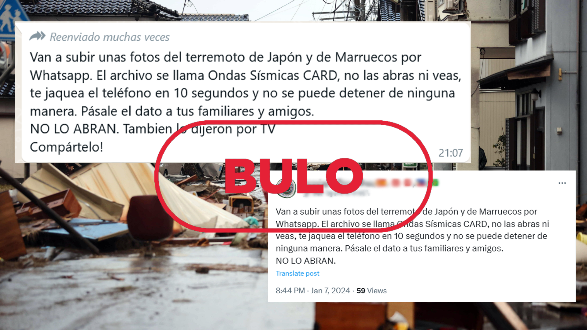 Terremoto Japón: el bulo del hackeo a través de fotos en WhatsApp
