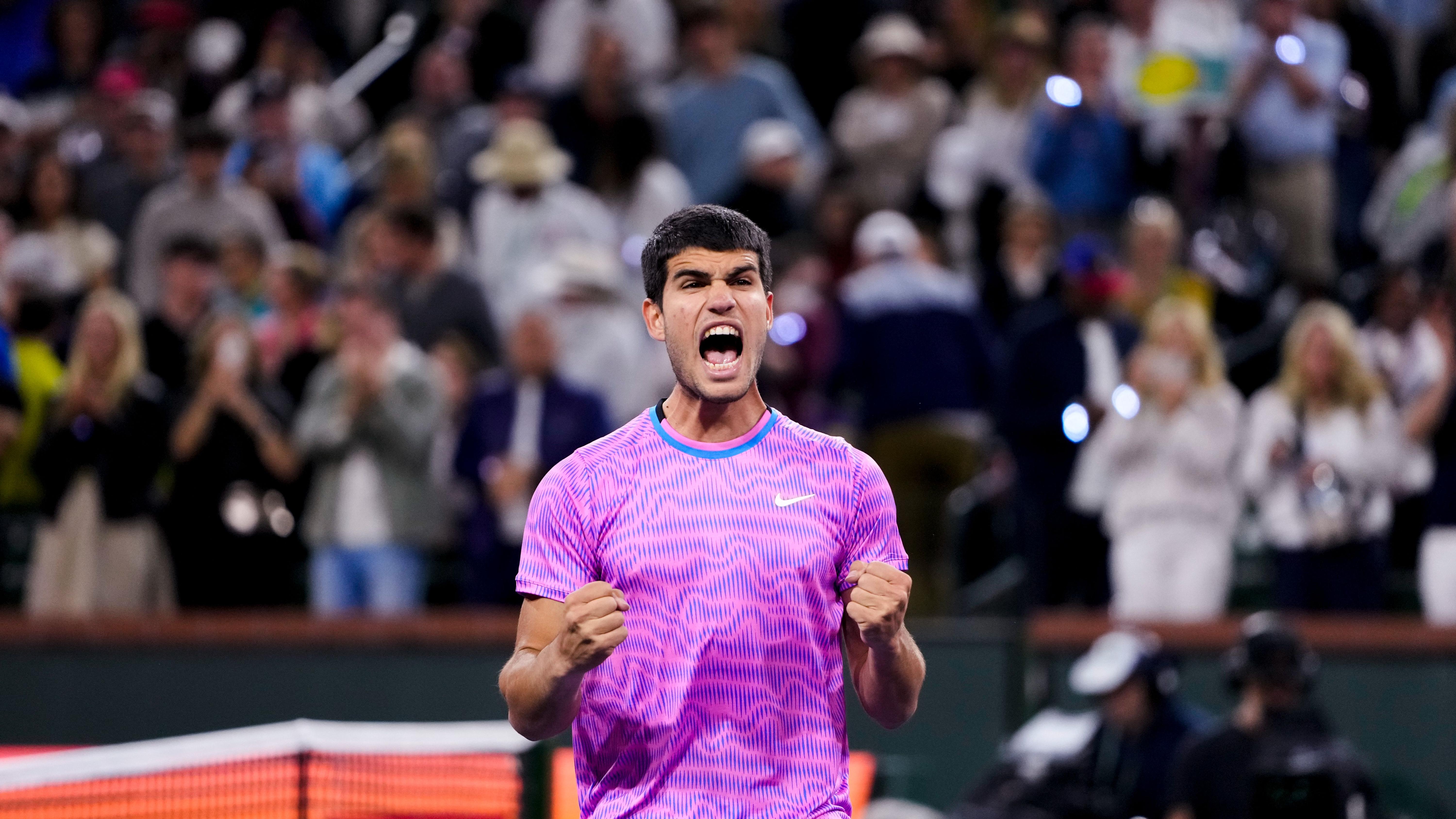 El debut de Alcaraz en Indian Wells 2024: susto y remontada