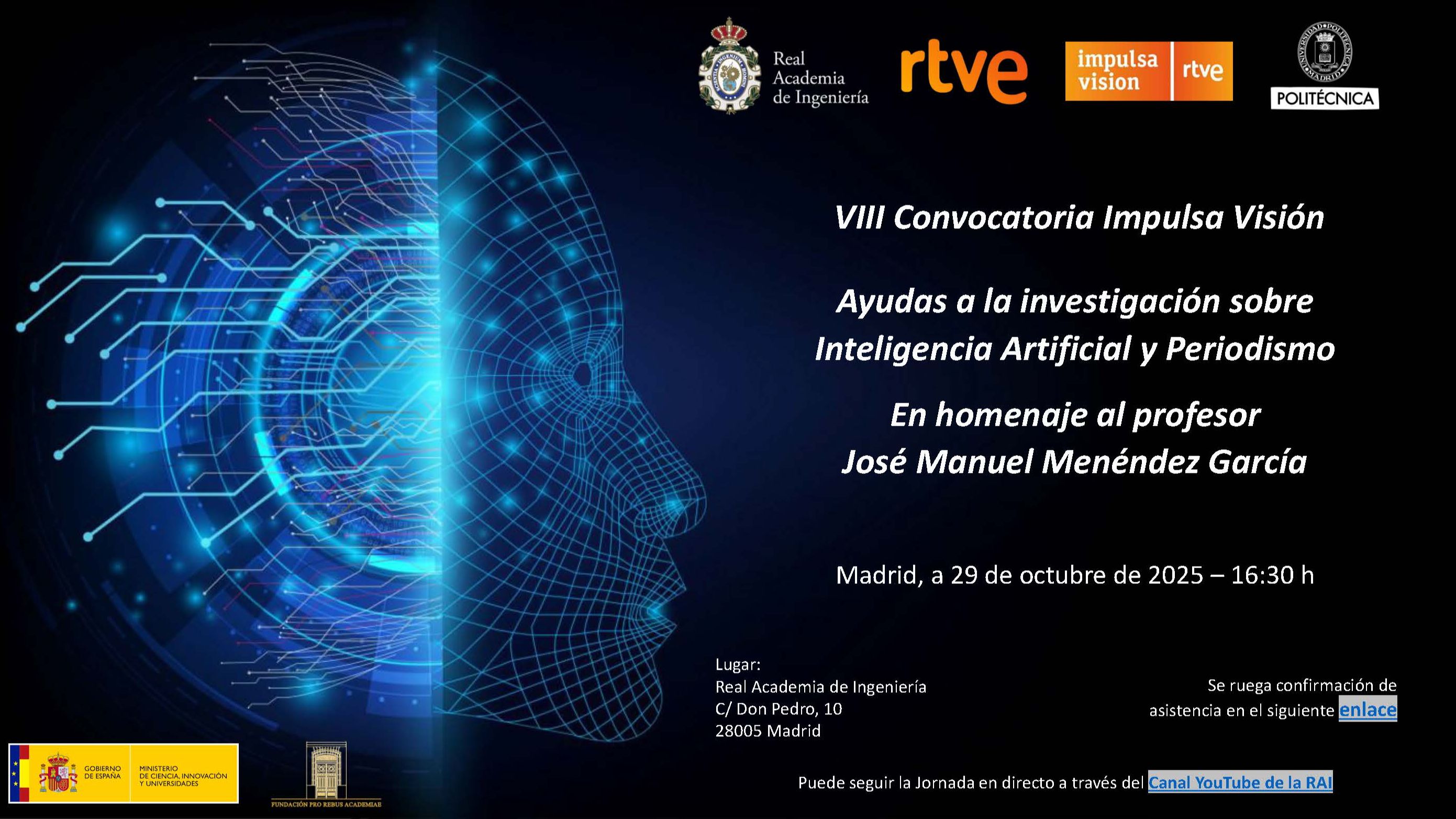 Cartel presentación VIII Convocatoria Impulsa Visión RTVE