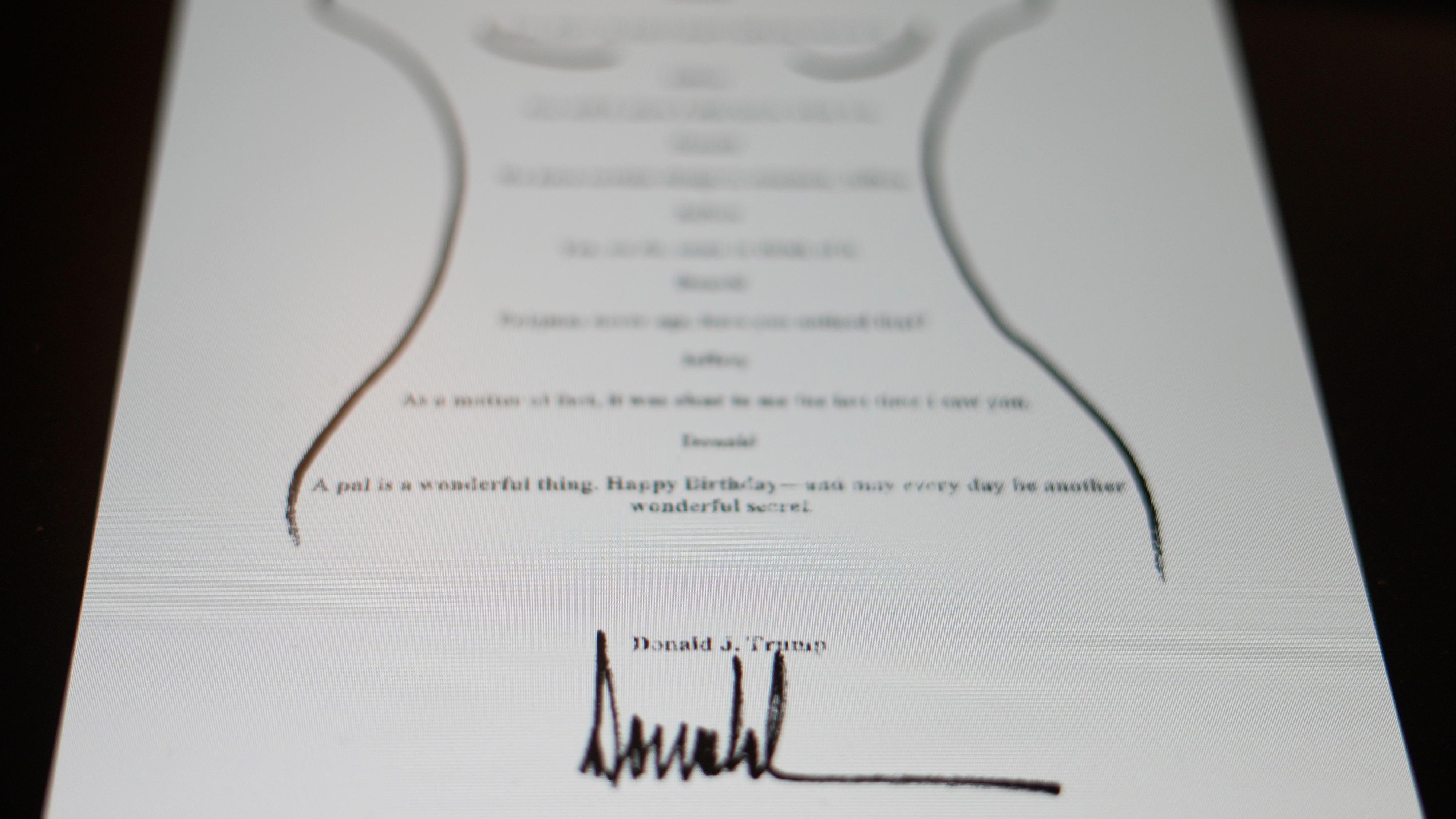 Trump regaló un dibujo a Epstein por su cumpleaños