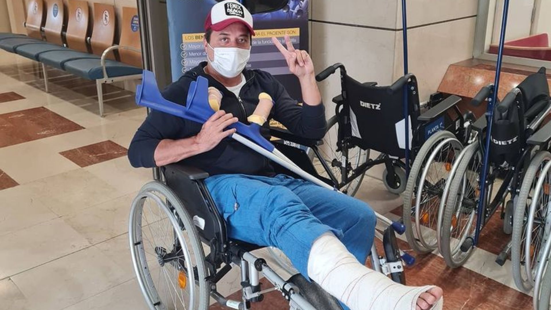 Así se ha quedado Enrique Arce después de sufrir un accidente