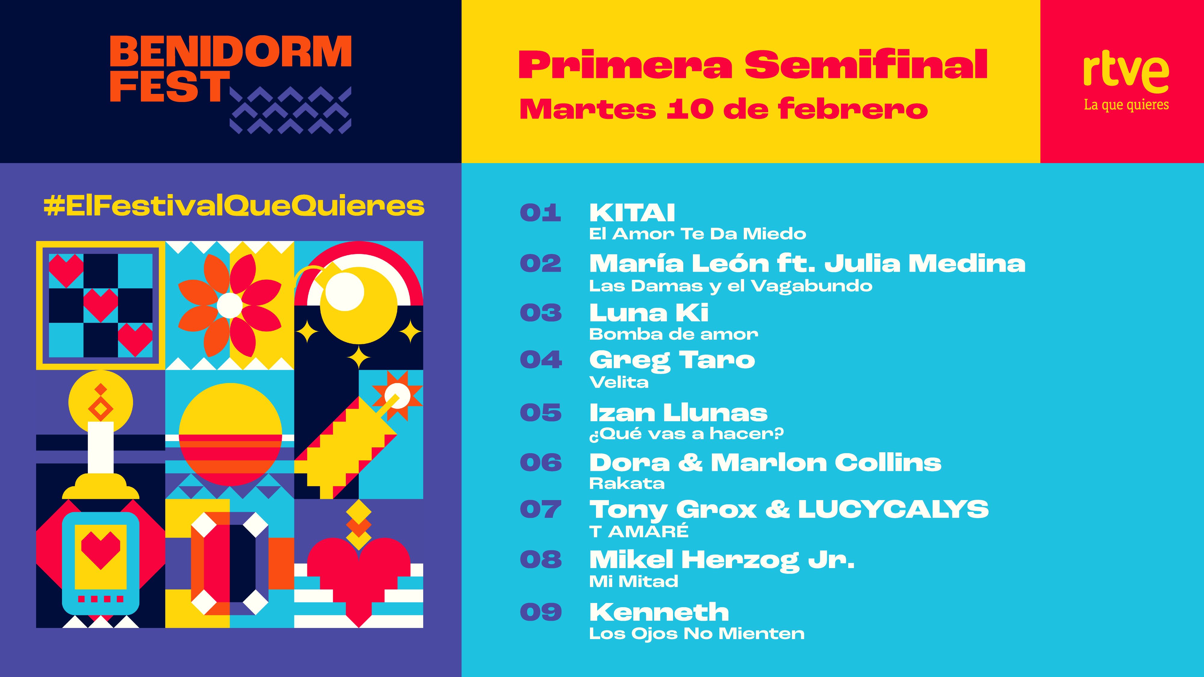 Benidorm Fest 2026: orden de la primera semifinal