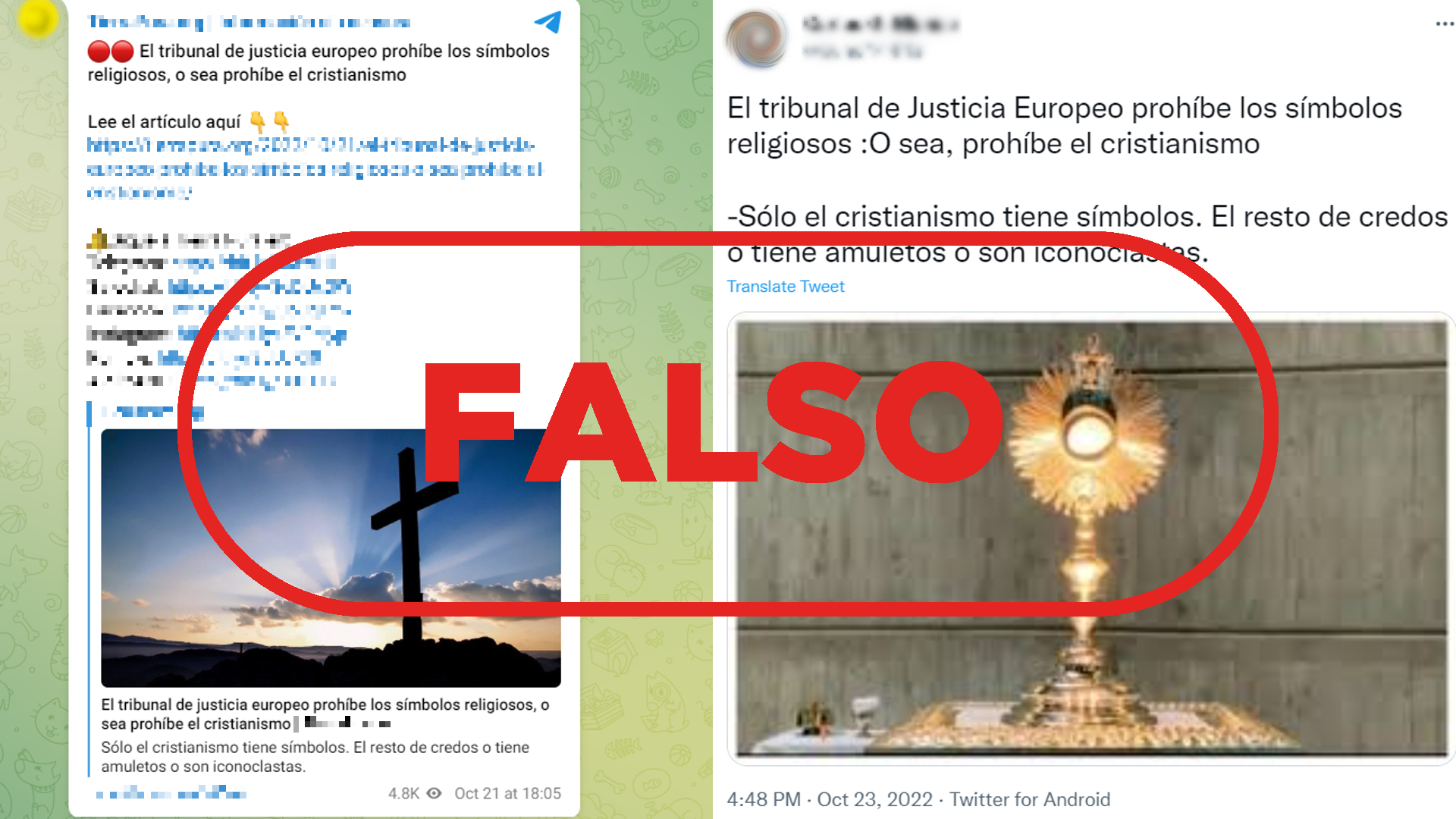 El Tribunal de Justicia de la UE no prohíbe el cristianismo