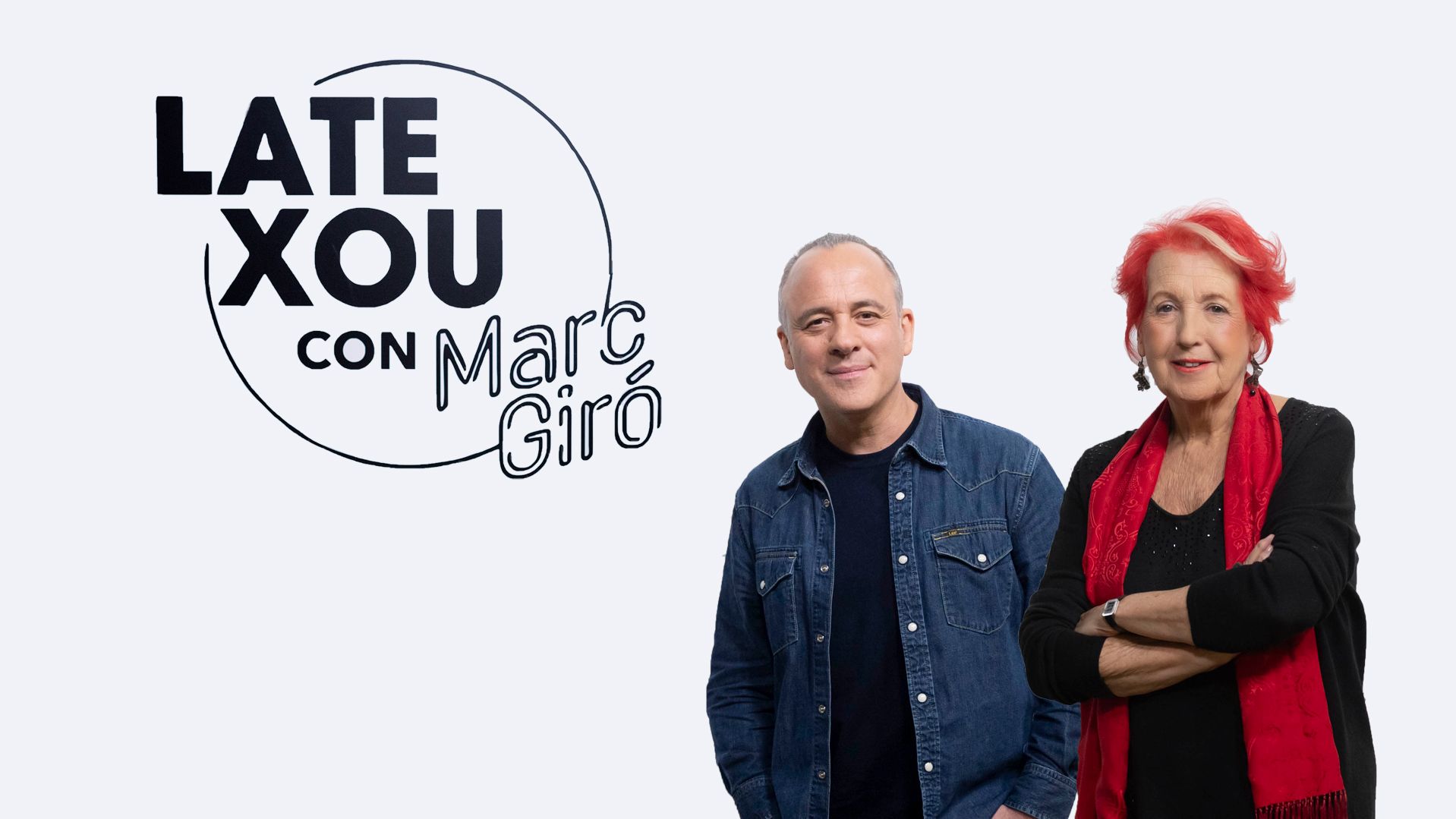 Javier Gutiérrez y Rosa María Calaf, en 'Late Xou con Marc Giró'