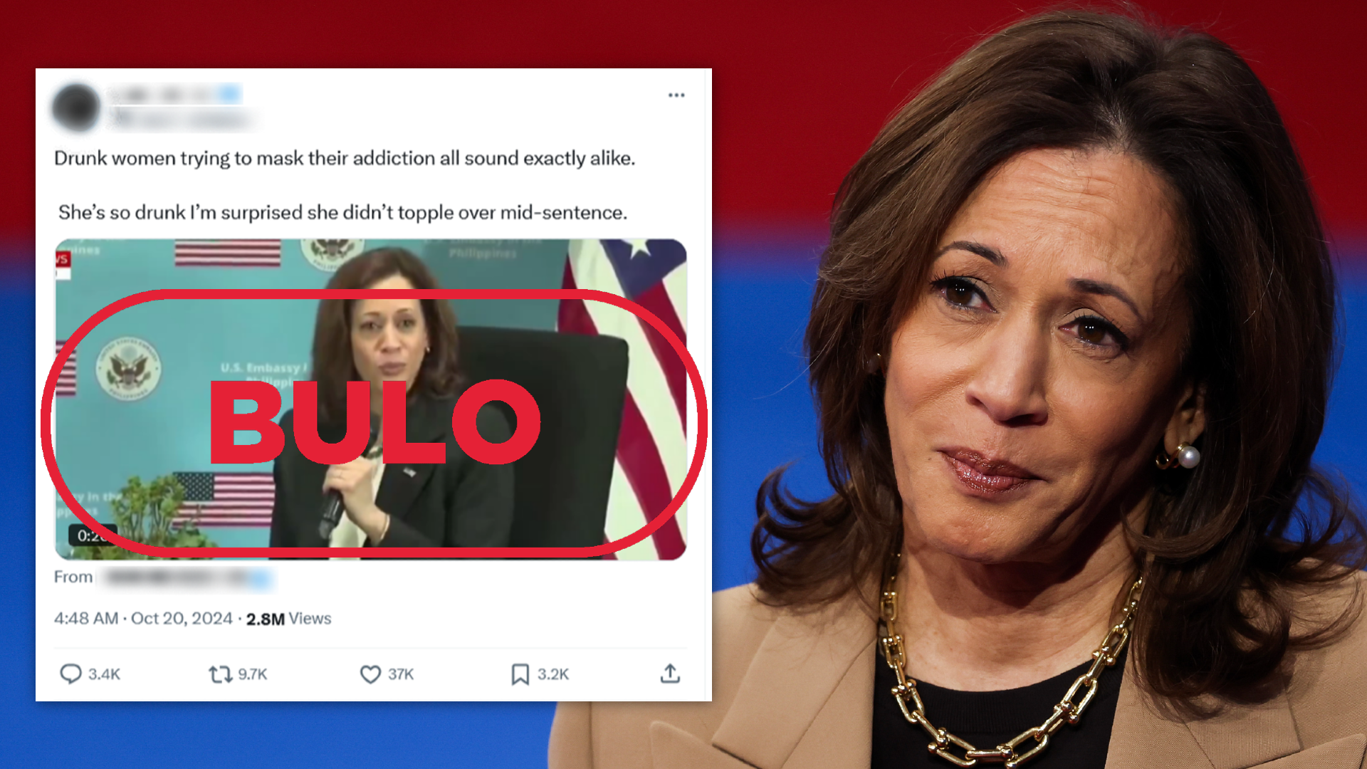 No es Kamala Harris ebria, es un vídeo ralentizado