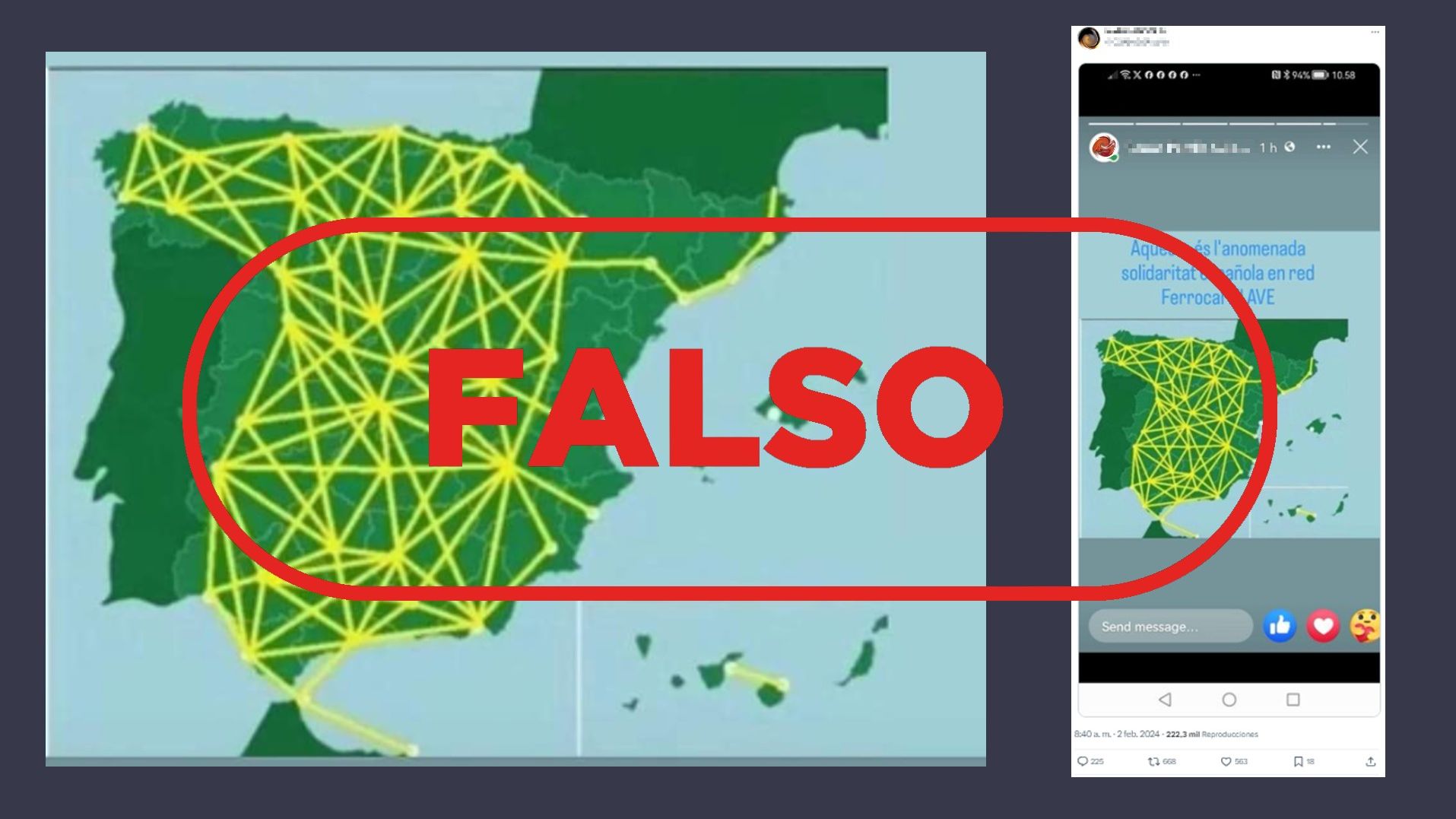 Este no es el mapa de líneas de AVE en España, es falso