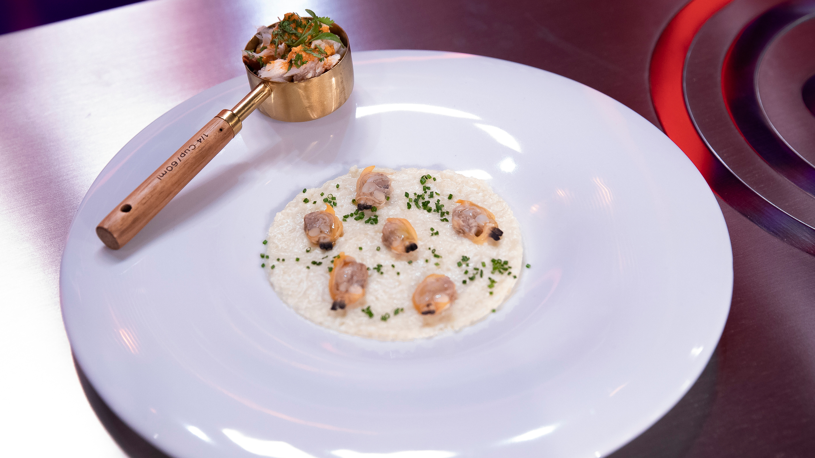 Receta de falso risotto y buey de mar picante de Raquel Meroño