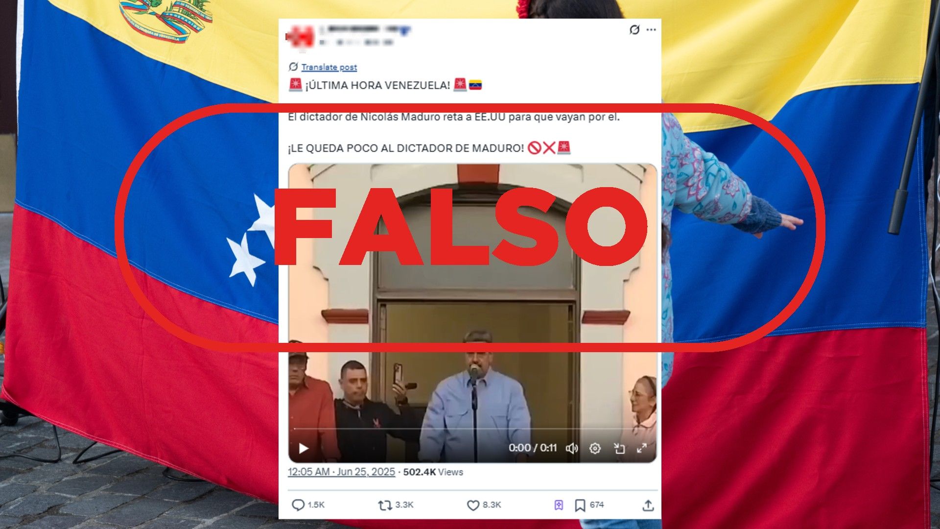 Este vídeo no muestra a Maduro retando a Estados Unidos, es falso