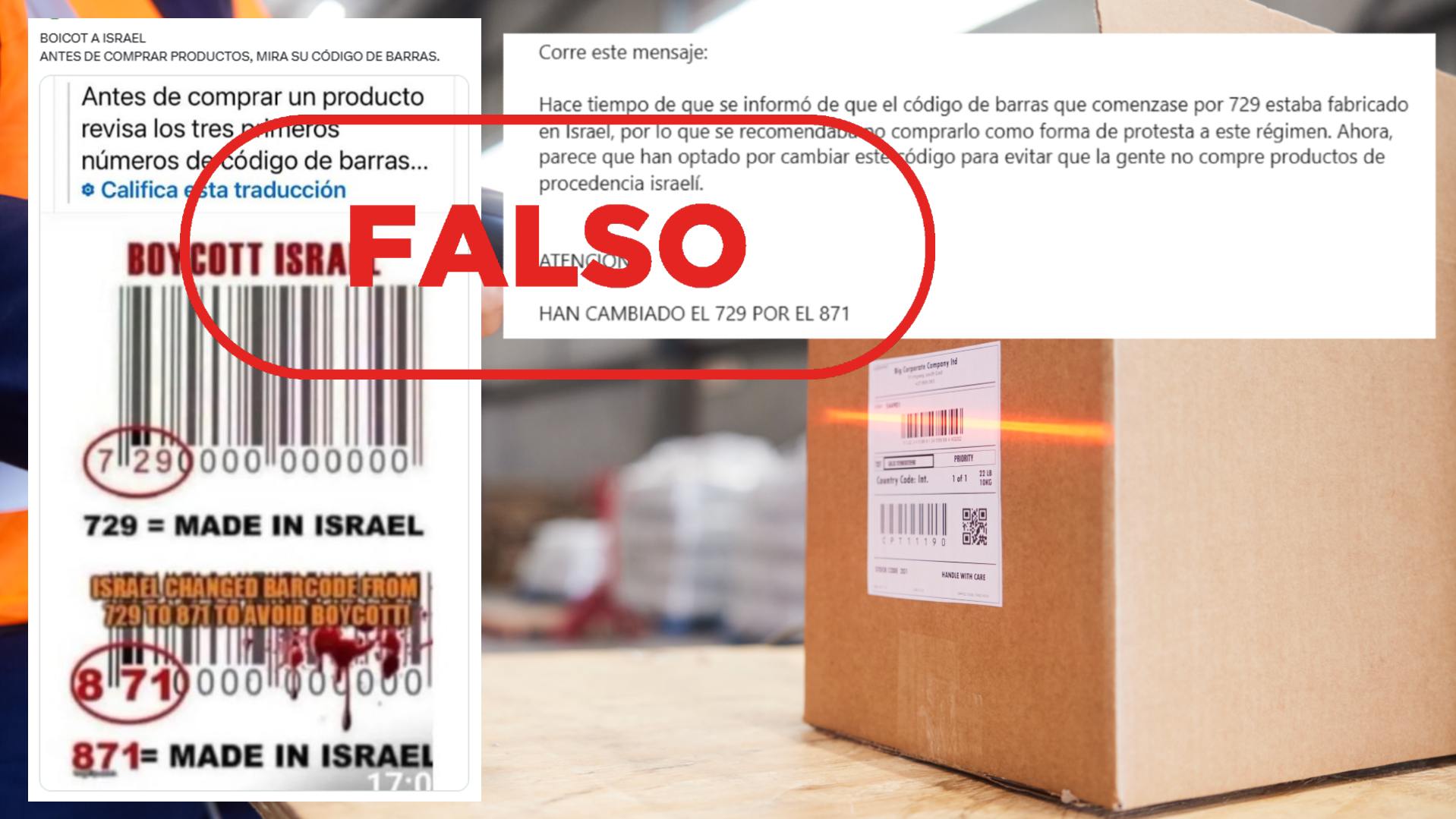 El prefijo 729 en el código de barras no implica origen israelí