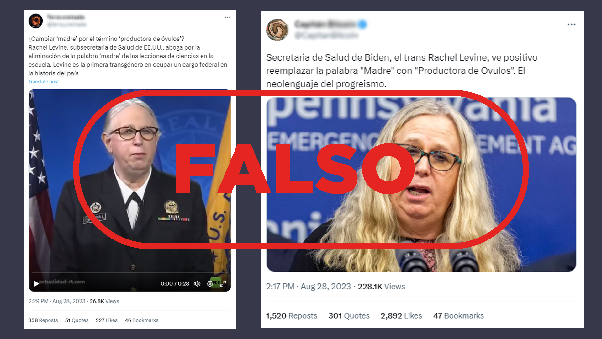 Estas declaraciones atribuidas a Rachel Levine son falsas