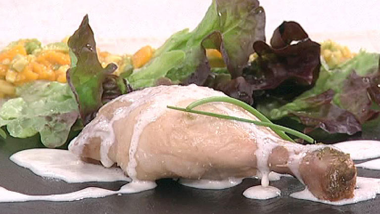 Receta de Pollo a la sal con bechamel al ajo- RTVE.es