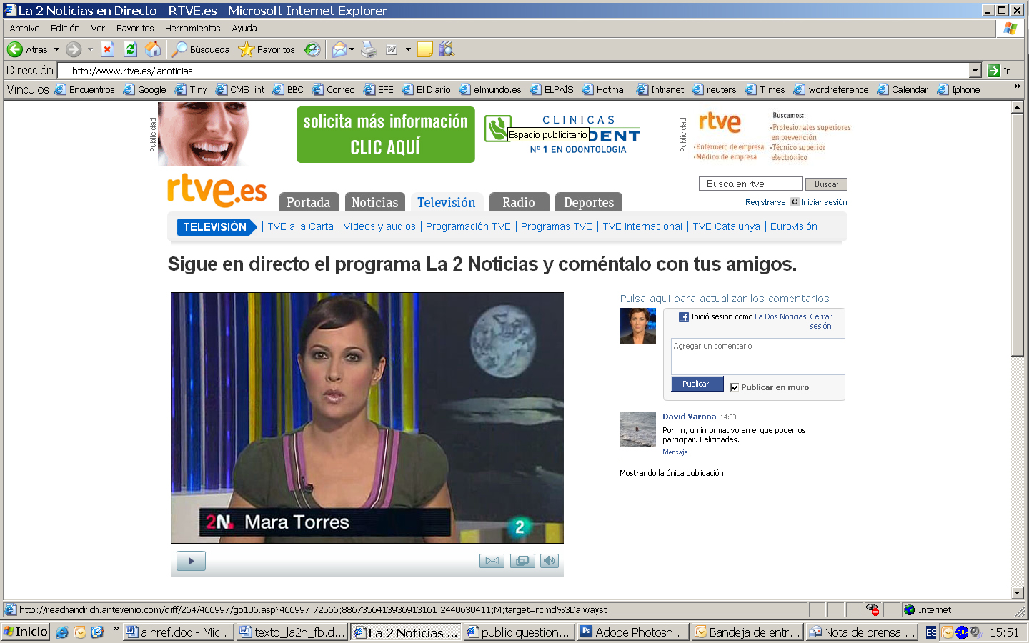 Sigue en directo La 2 Noticias y coméntalo en Facebook | RTVE.es