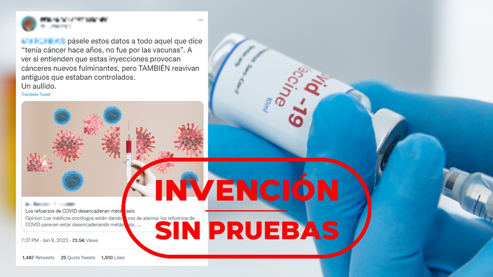 La vacuna anticovid no causa metástasis ni agrava el cáncer
